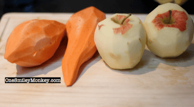 Yummy Organic Sweet Potato & Apple Mash Recipe - OneSmileyMonkey.com