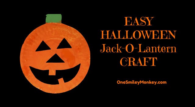 Easy Halloween Jack-O-Lantern Paper Plate Craft - OneSmileyMonkey.com