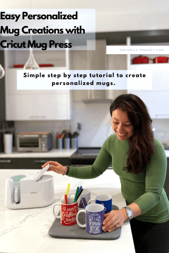 Cricut Mug Press, Easy Personalized Mug Tutorial - OneSmileyMonkey.com