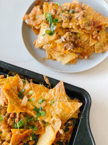 Easy and Delicious Baked Beans and Beef Nachos Recipe - OneSmileyMonkey.com