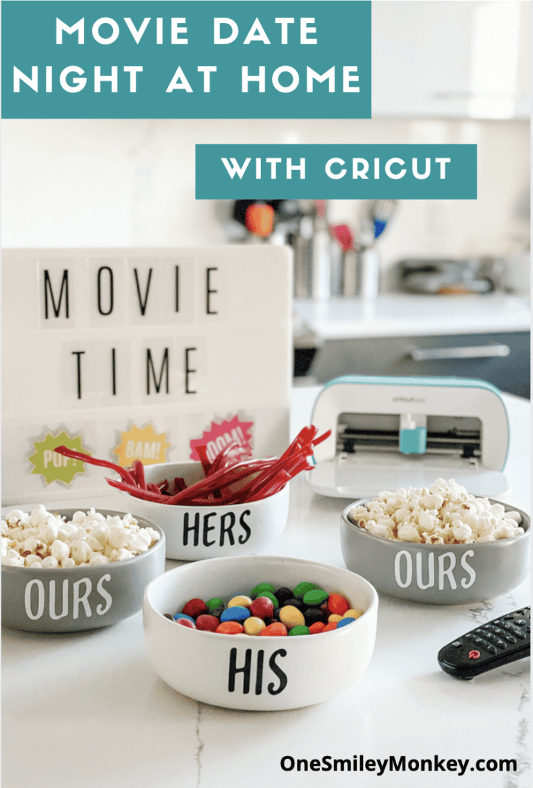 Movie Date Night At Home with Cricut DIY - OneSmileyMonkey.com