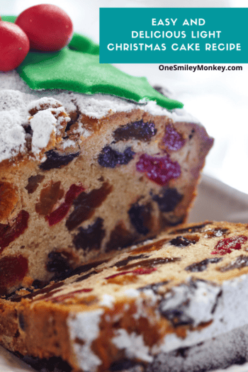 Delicious Light Christmas Cake Recipe - OneSmileyMonkey.com